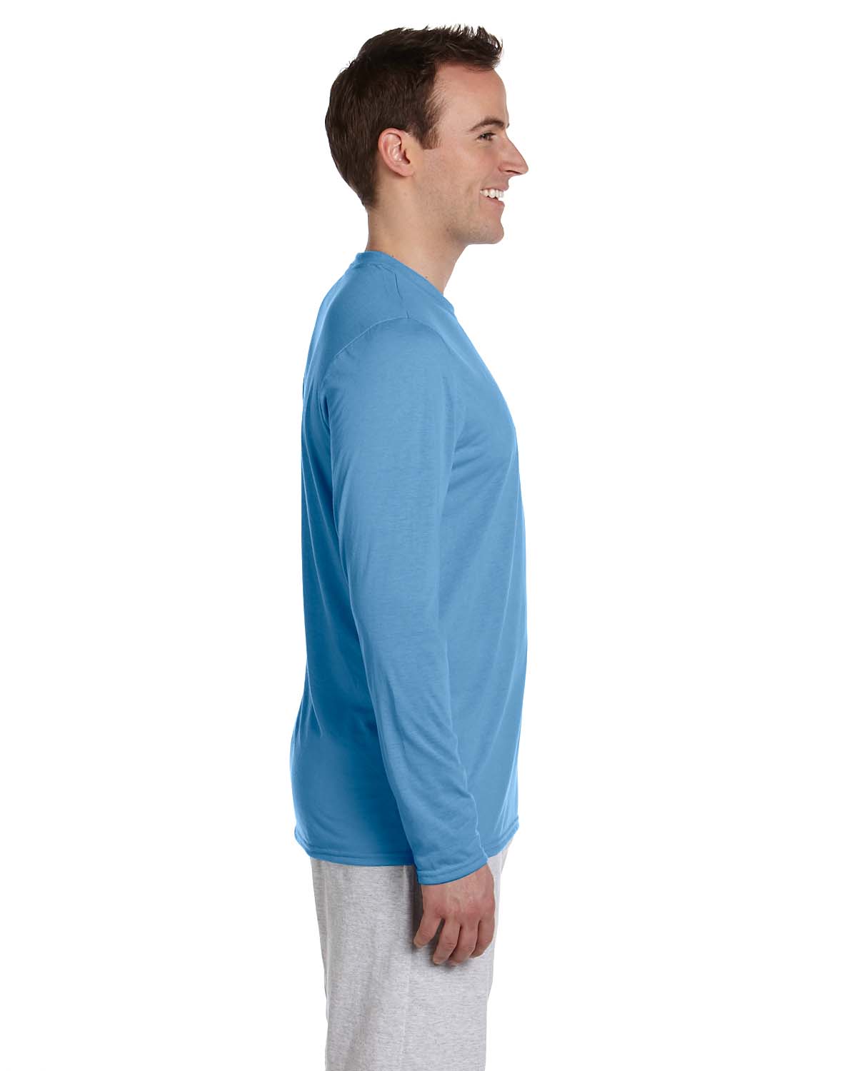 Gildan Mens Long Sleeve T-Shirt Performance 100% Polyester 4.5 oz G424 ...